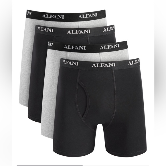 Alfani | Underwear & Socks | Alfani Mens Black Boxer Briefsbox Of 4 ...
